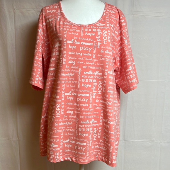 Denim&Co | Tops | Denimco Short Sleeve Top With Inspirational Words ...